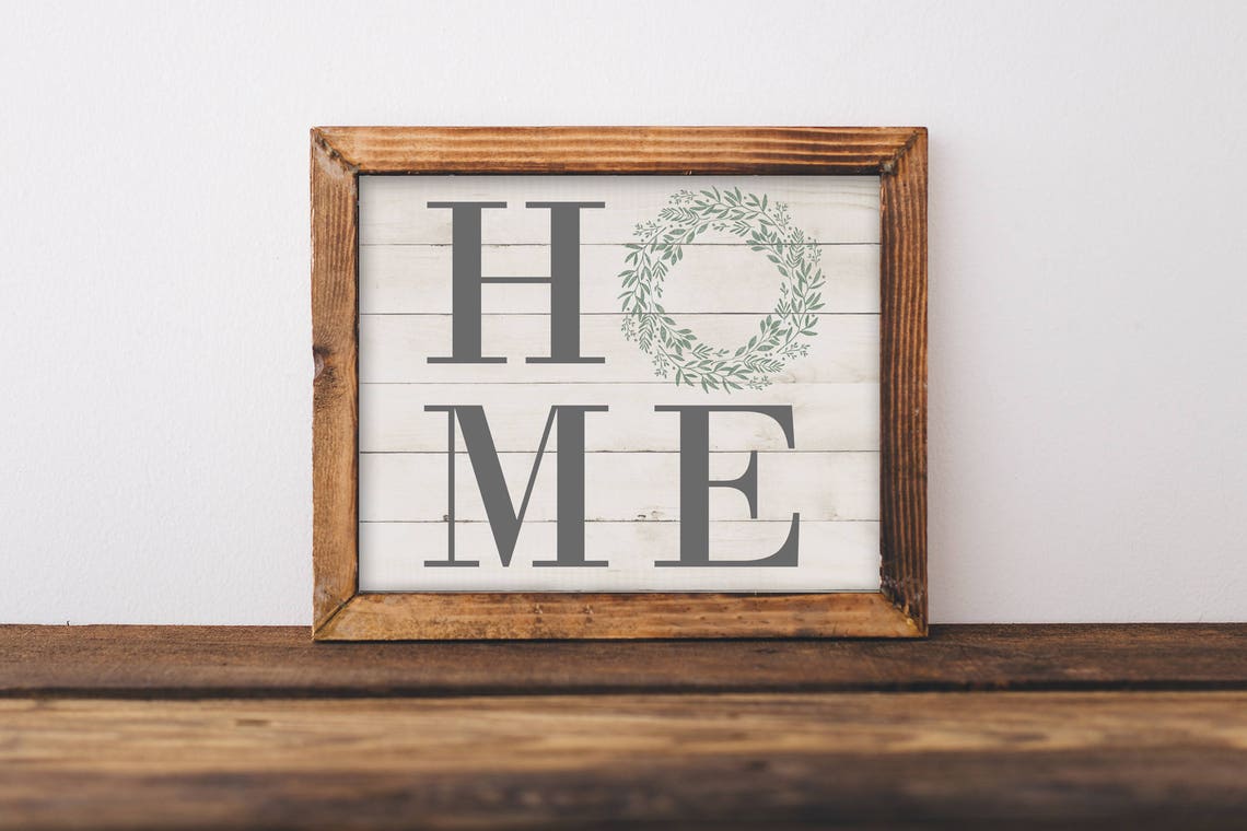 Home Print-home Printable-home Sign-home Wreath Print-foyer - Etsy