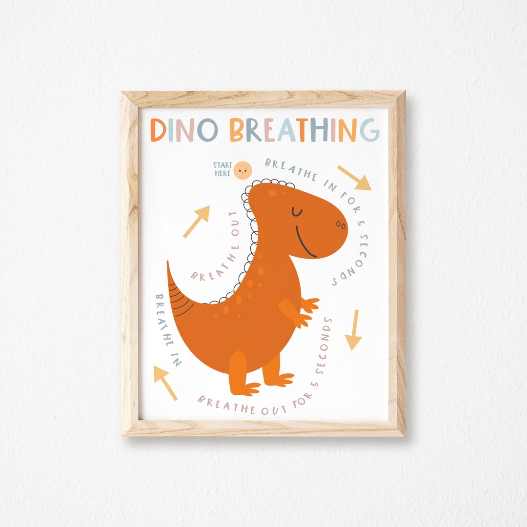 Box Breathing Print for Kids-calm Breathing-kid Mindfulness-dino-calm ...