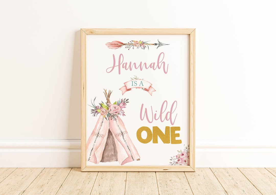 Wild One Birthday Sign-tribal Wild One Birthday-pink Gold Wild - Etsy