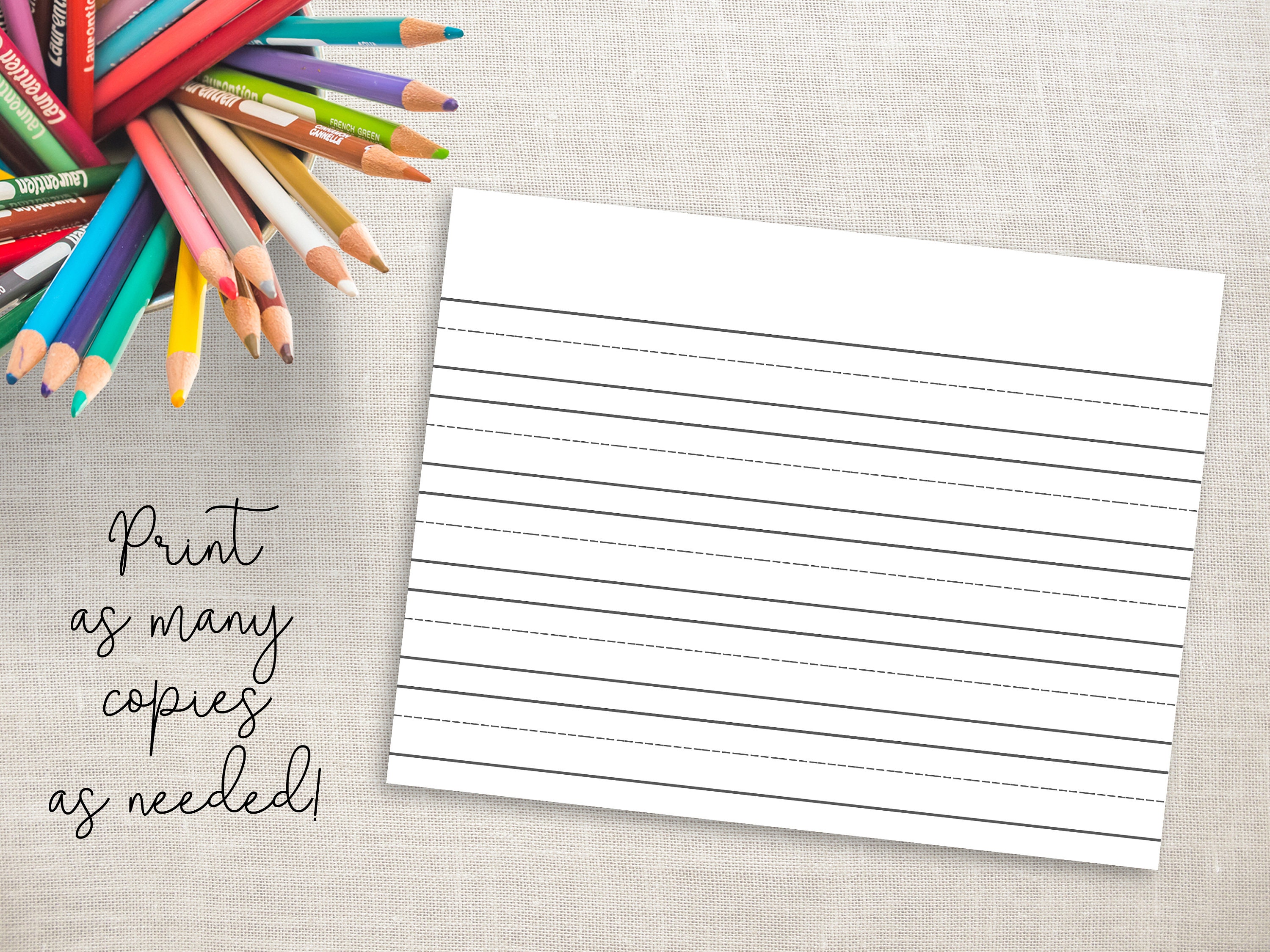 Handwriting Paper Printable-preschool Kindergarten Writing - Etsy