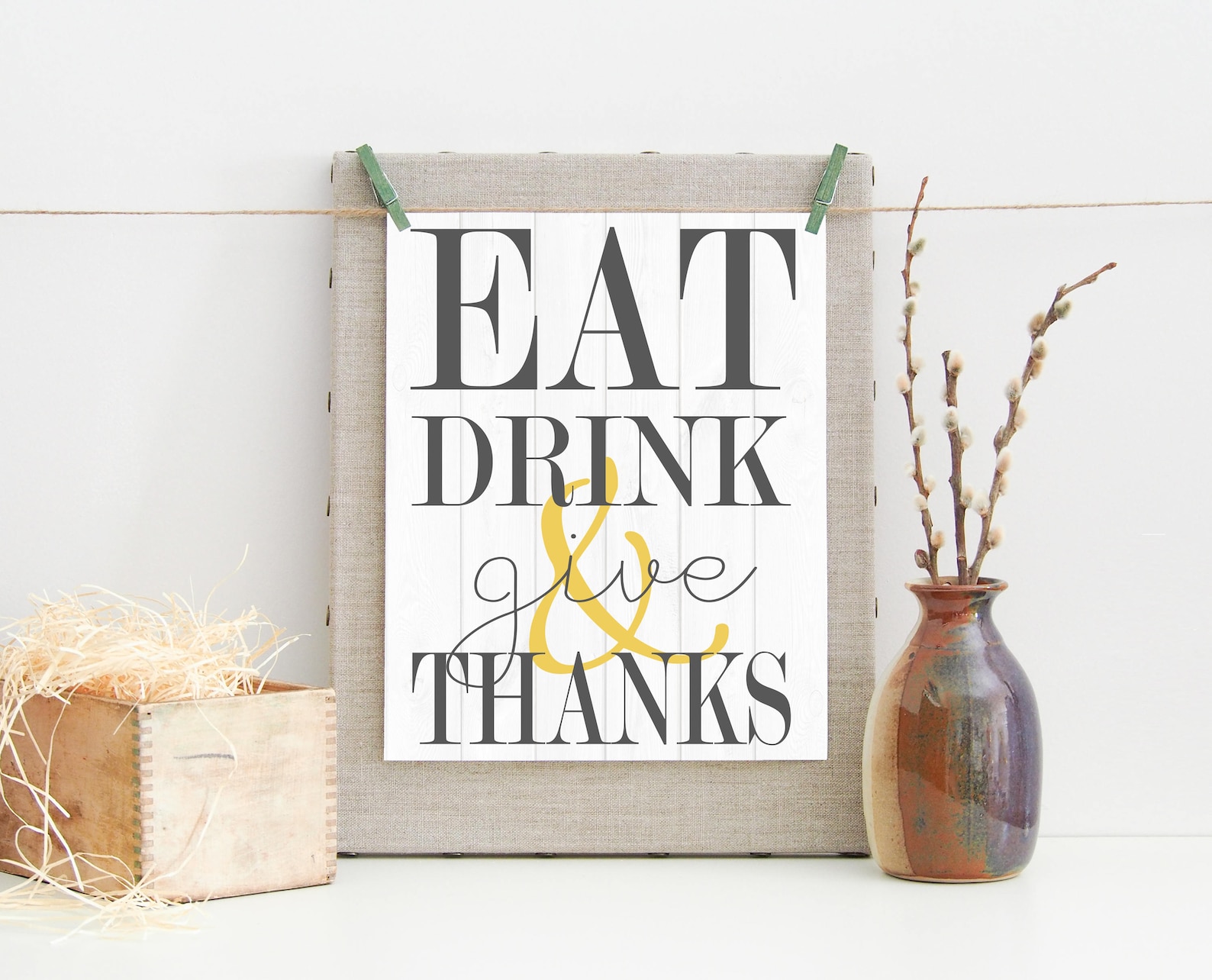 Eat Drink and Give Thanks Print-give Thanks Print-thanksgiving - Etsy