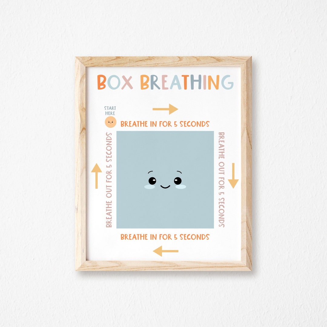Box Breathing Print for Kids-calm Breathing-mindfulness Kids Print-calm ...