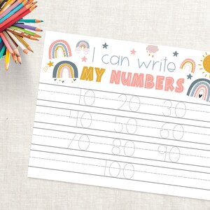 Number Tracing Sheets-handwriting Practice Sheet-number Practice 1-20 ...