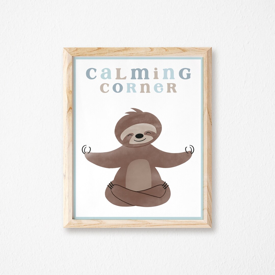 Calming Corner Print-calm Breathing-kid Mindfulness-meditating Sign ...
