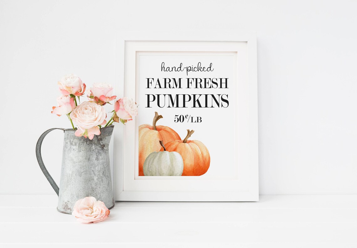 Pumpkin Print-farm Fresh Pumpkins-farmhouse Fall Print-fall Decor Print ...