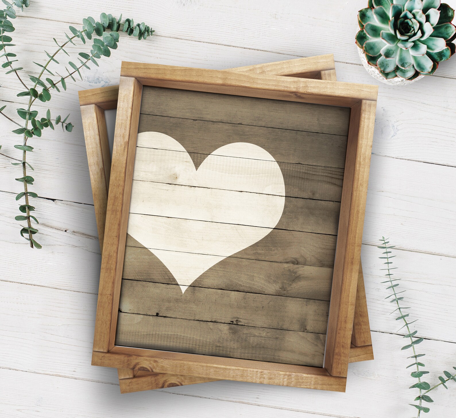Farmhouse Heart Printable-heart Print-wooden Heart Sign-wooden - Etsy