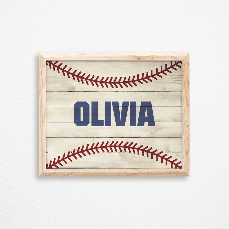 Baseball Name Print-baseball Name Sign-custom Baseball Name - Etsy