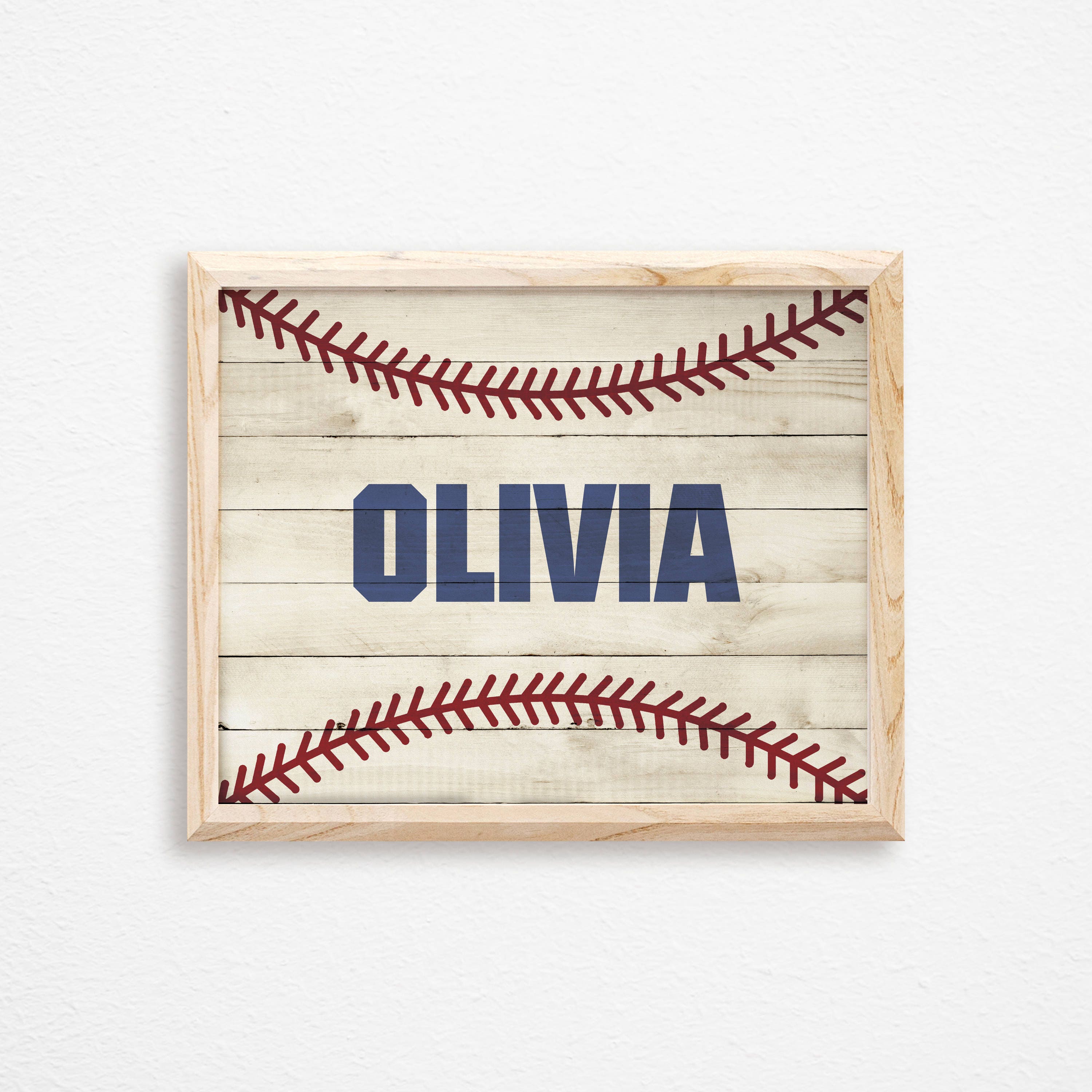 Baseball Name Print-baseball Name Sign-custom Baseball Name - Etsy