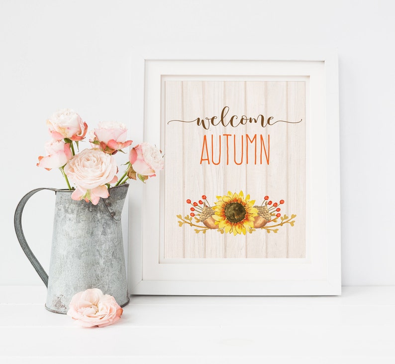Welcome Autumn-Welcome Autumn Print-Fall Print-Fall Sign-Hello | Etsy