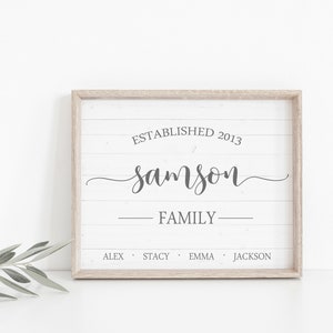 Family Name Printable-customized Last Name Family Sign-farmhouse Custom ...