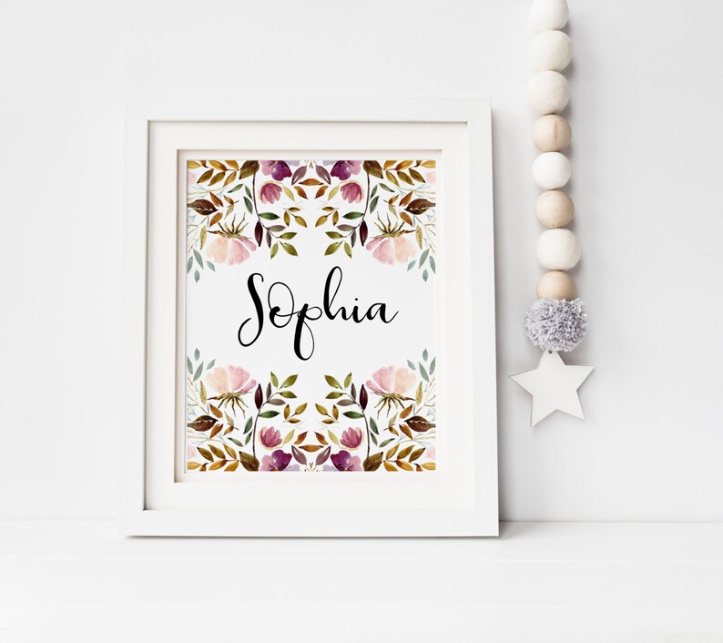 Custom Girl's Name Print-Custom Name Print-Personalized | Etsy