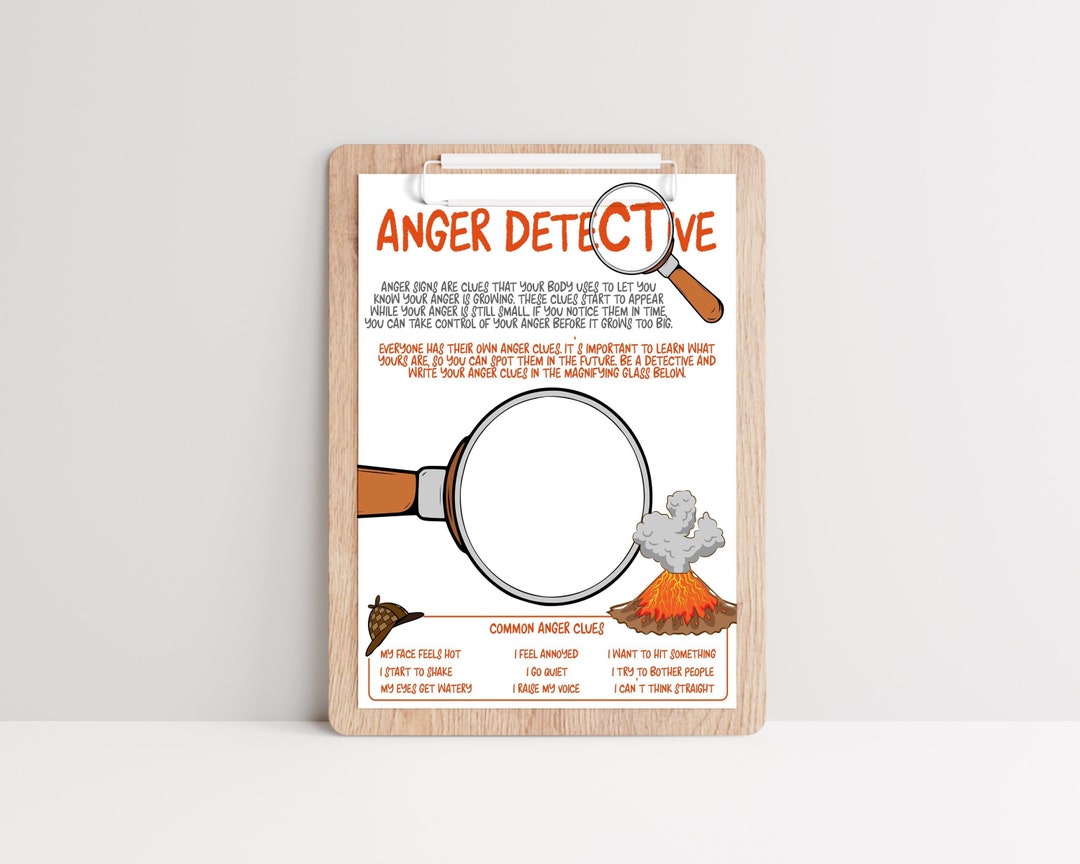 Anger Worksheet Kids-anger Detective-anger Stopsign-anger Management ... Anger Worksheet Kids-anger Detective-anger Stopsign-anger Management ...