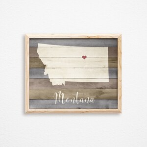Wooden State Print-custom State Print-state Printable-custom State Sign ...