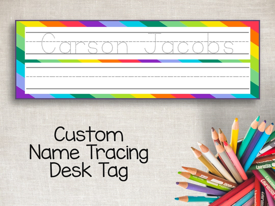 Custom Desk Tag-kindergarten Name Tracing Desk Tag-classroom Desk Label ...