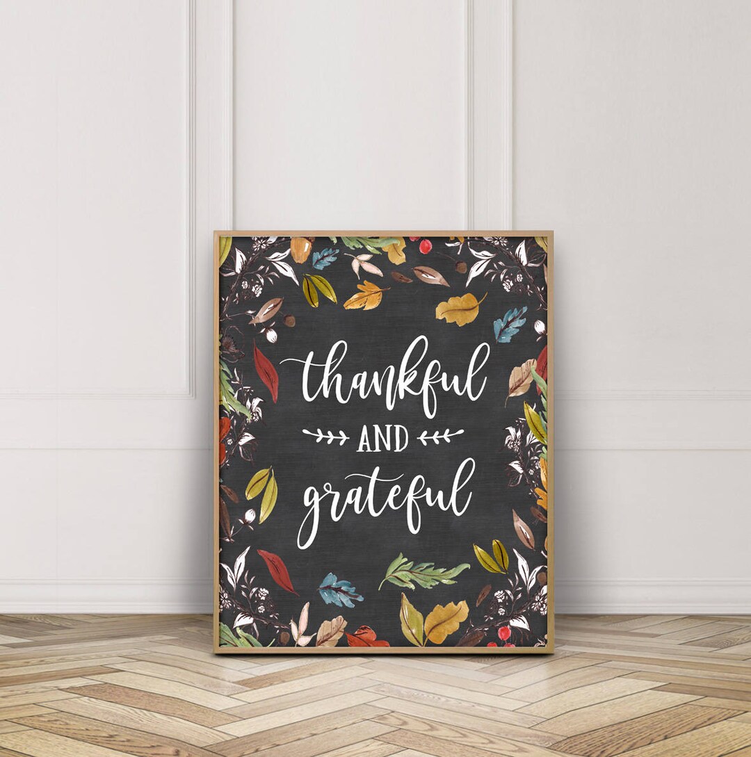 Thankful and Grateful-thankful and Grateful Printable-thanksgiving ...