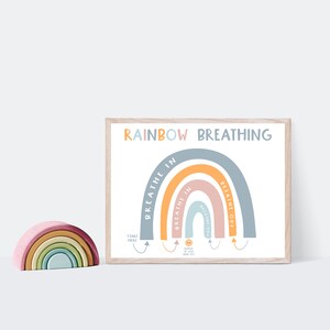 Rainbow Breathing Print Kids-calm Breathing Exercise-kid Mindfulness ...