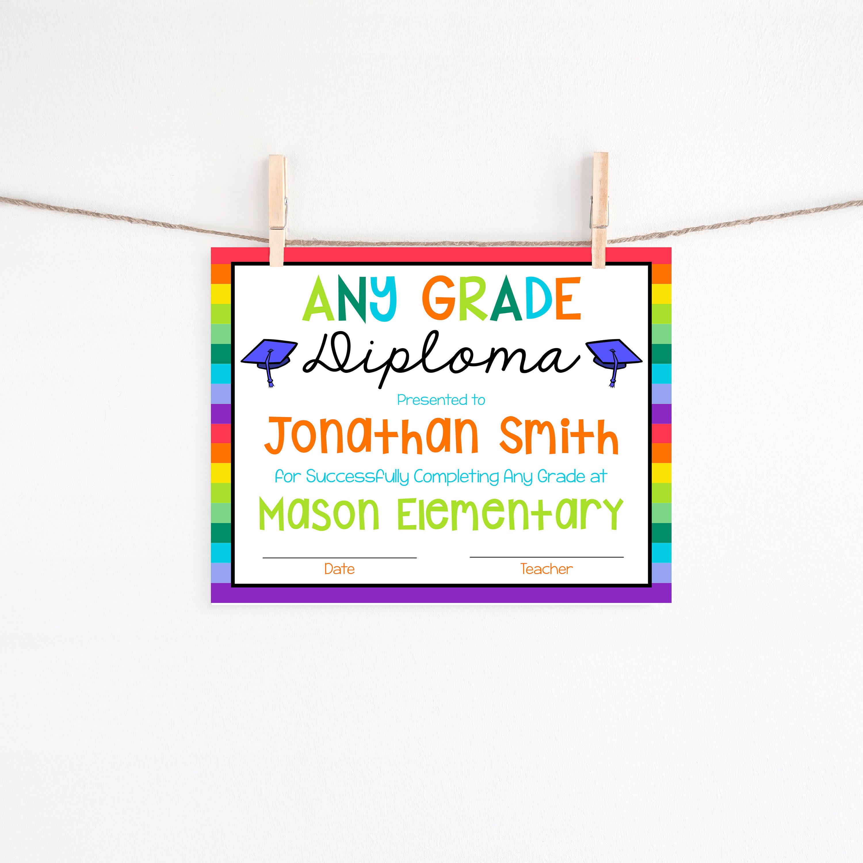 Graduation Certificate Printable-custom Graduation - Etsy Canada