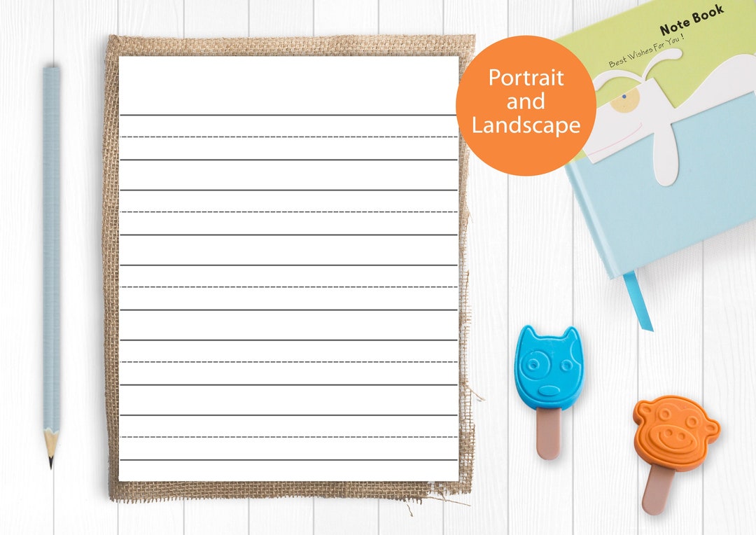 Handwriting Paper Printable-preschool Kindergarten Writing Paper-lined ...