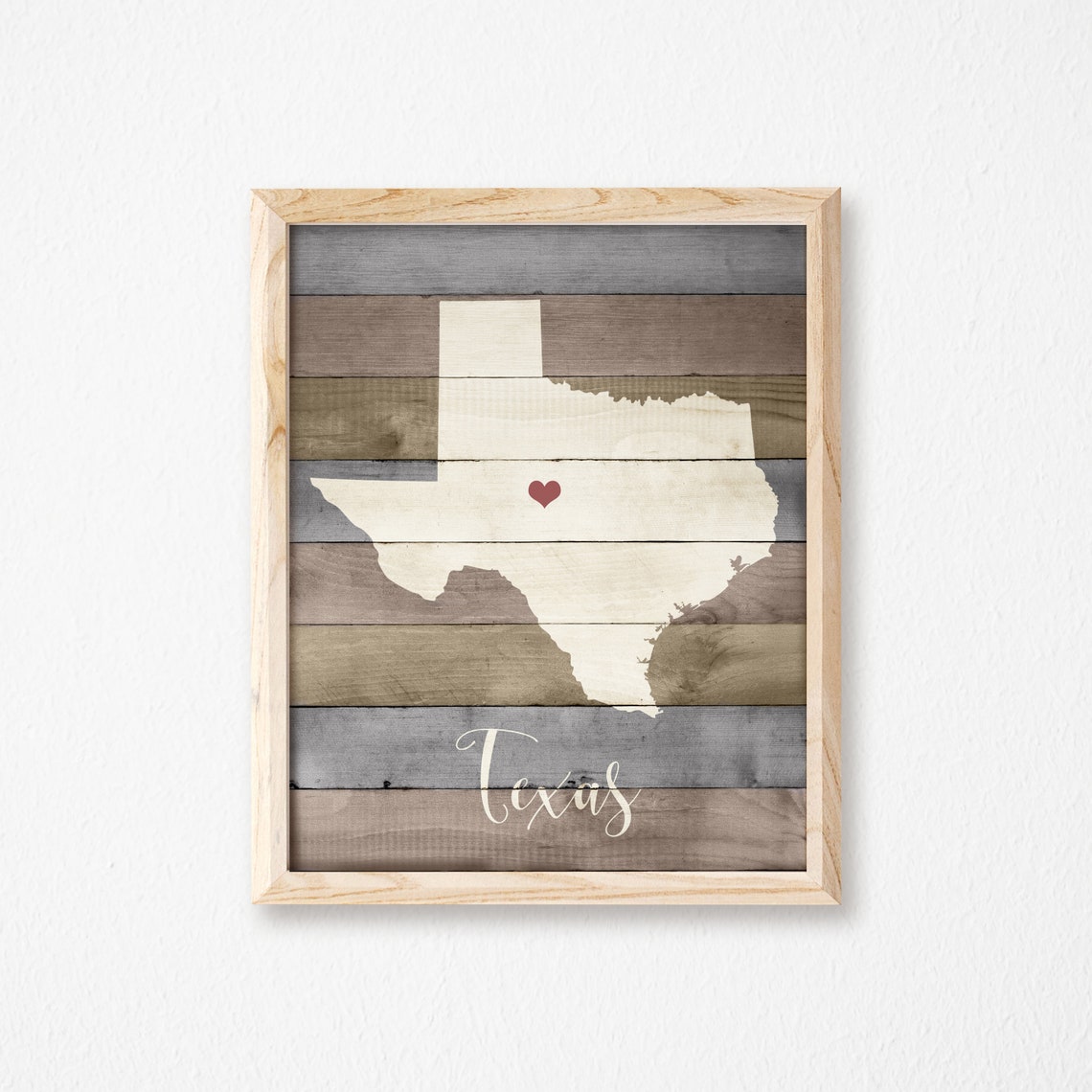 Wooden State Print-custom State Print-state Printable-custom | Etsy