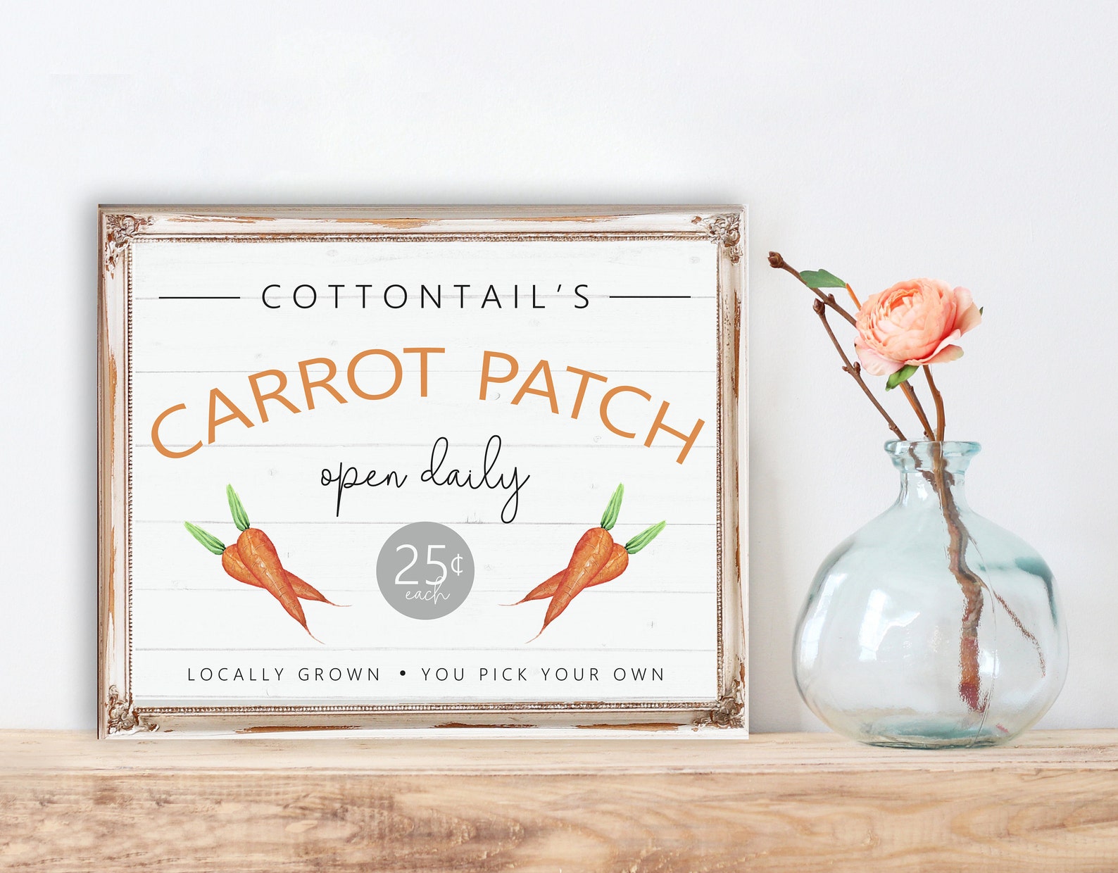 Carrot Patch Print-Farmhouse Carrot Patch Easter | Etsy