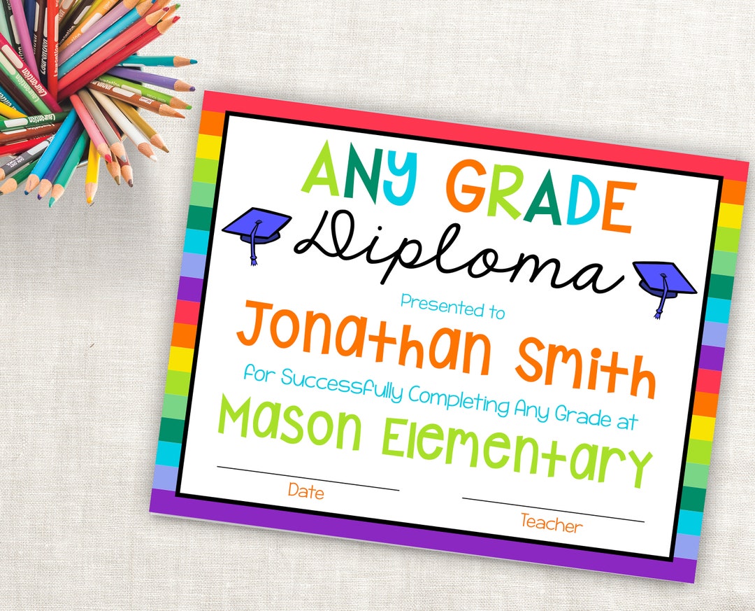 Graduation Certificate Printable-custom Graduation Certificate-school ...