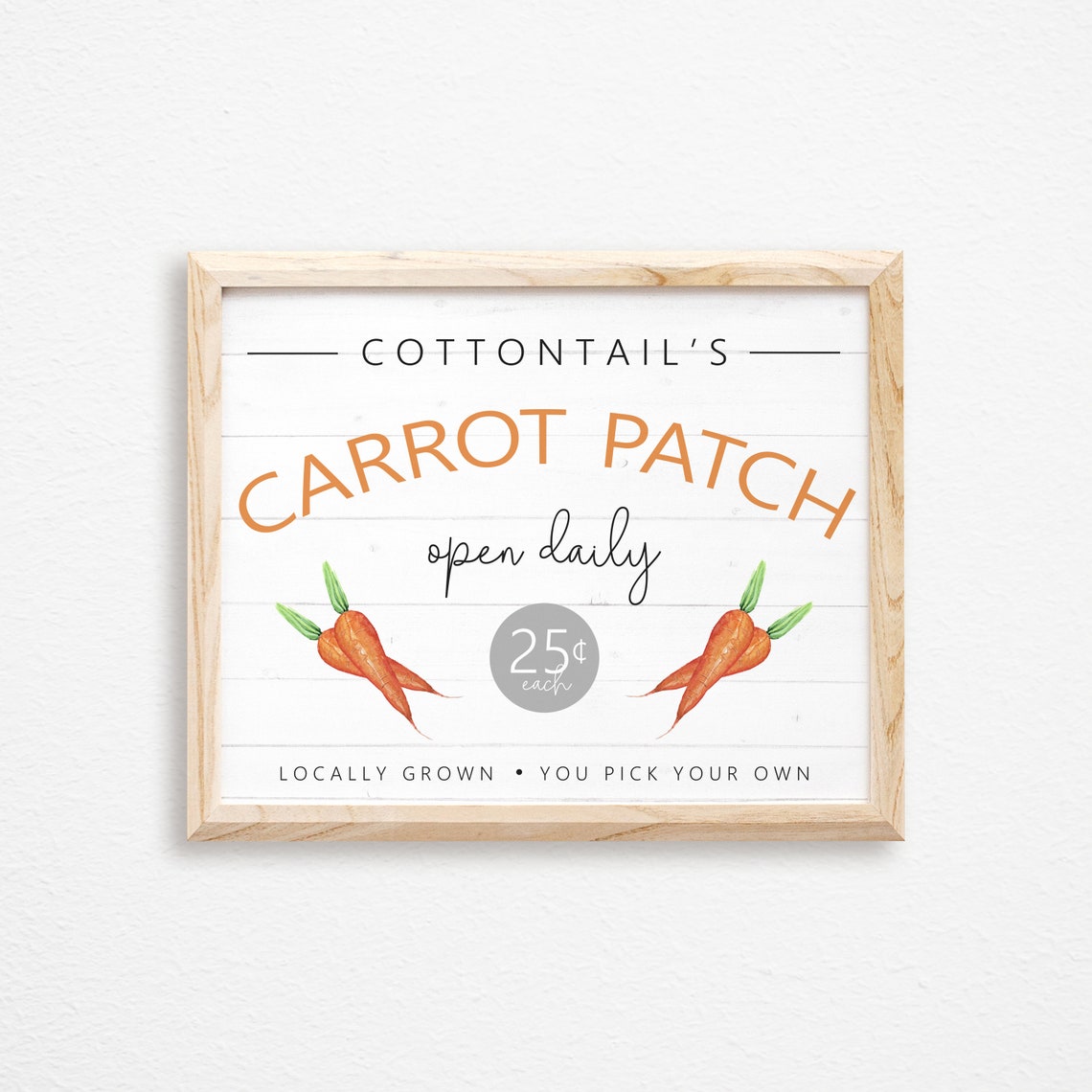 Carrot Patch Print-farmhouse Carrot Patch Easter Printable-cottontails ...