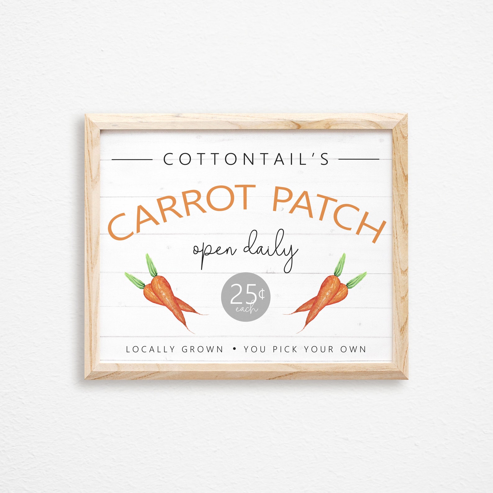 Carrot Patch Print-farmhouse Carrot Patch Easter Printable-cottontails ...