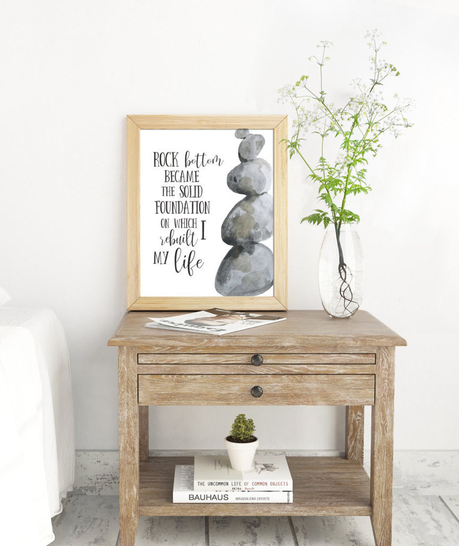 Inspirational Print-rock Bottom Became the Solid Foundation on | Etsy