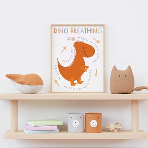 Box Breathing Print for Kids-calm Breathing-kid Mindfulness-dino-calm ...