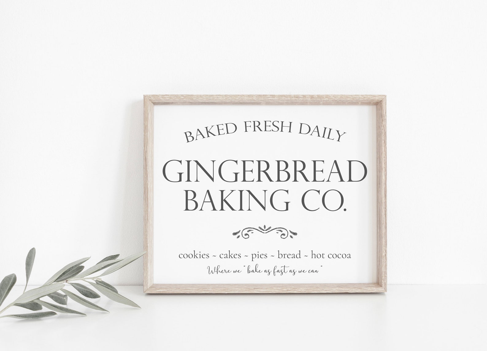 Gingerbread Baking Co. Sign-gingerbread Baking Company Print-christmas ...