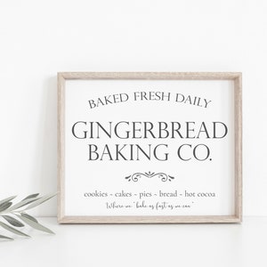 Gingerbread Baking Co. Sign-gingerbread Baking Company Print-christmas ...