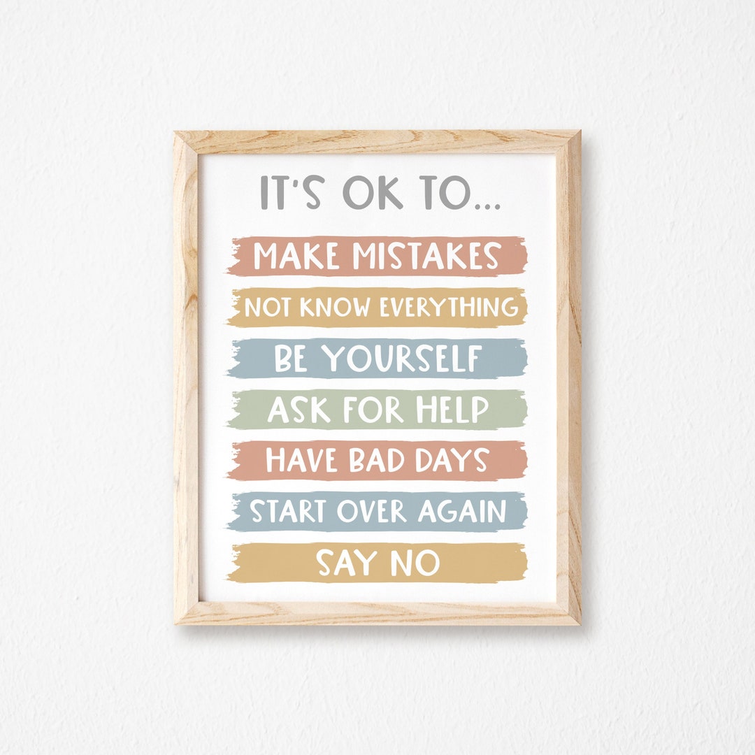 It's OK to Ask for Help Print-ok to Say No-be Yourself-have Bad Days ...