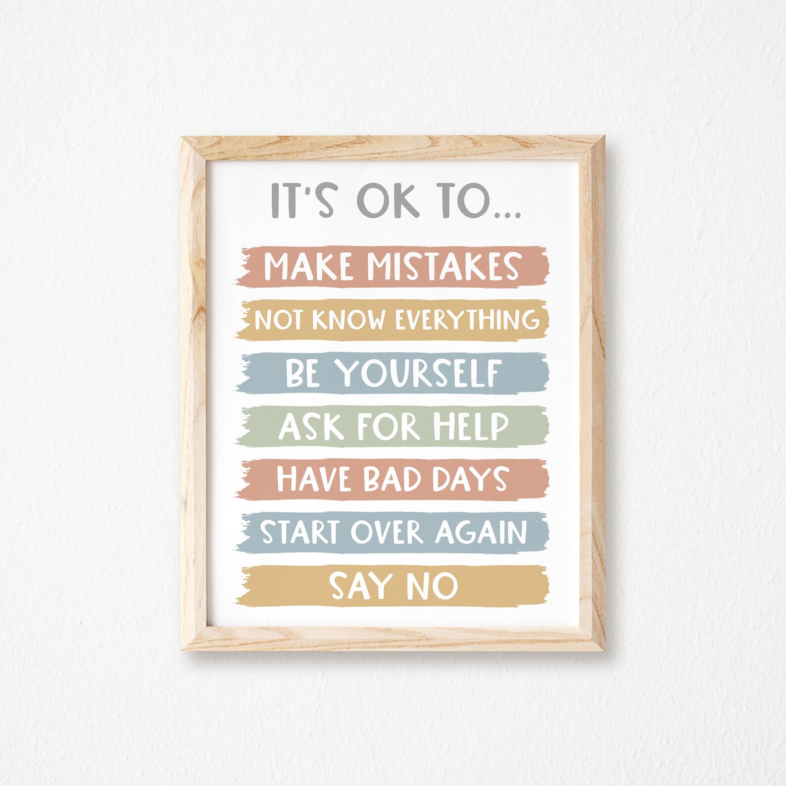 It's OK to Ask for Help Print-ok to Say No-be Yourself-have Bad Days ...