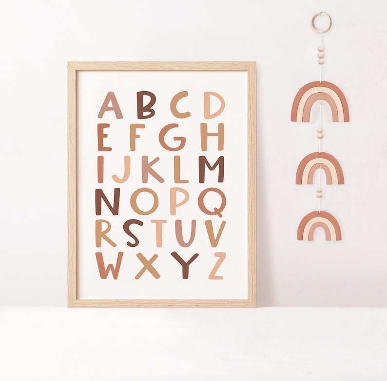 Alphabet Sign-boho Alphabet Print-playroom Print-boho Wall Art | Etsy
