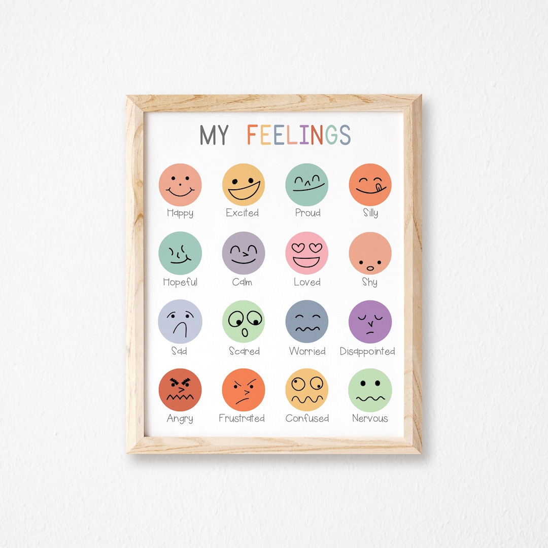 My Feelings Printable-feeling Emoji Chart-kid Emotion Print-feelings ...