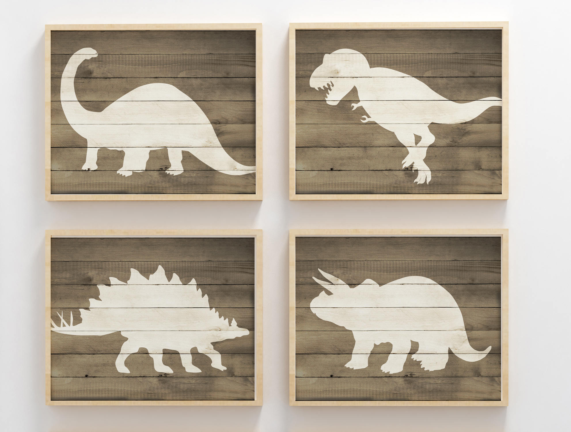 Dinosaur Prints Set of 4-wood Dinosaur Signs Set of 4-dinosaur - Etsy