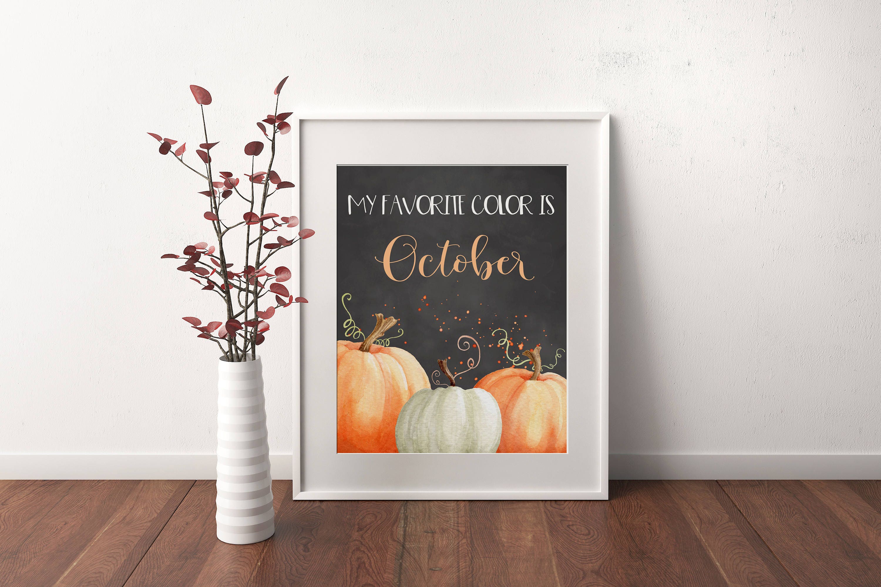 My Favorite Color is October-Fall Print-Autumn Print-Fall | Etsy