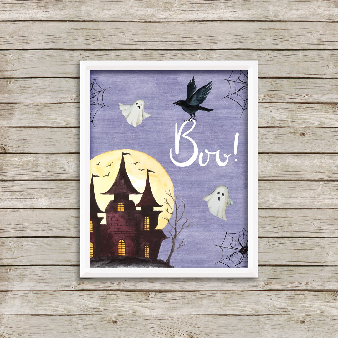 Halloween Print-boo Print-boo-boo Sign-happy Halloween-haunted House ...
