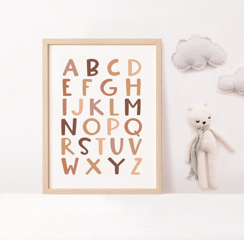 Alphabet Sign-boho Alphabet Print-playroom Print-boho Wall Art | Etsy