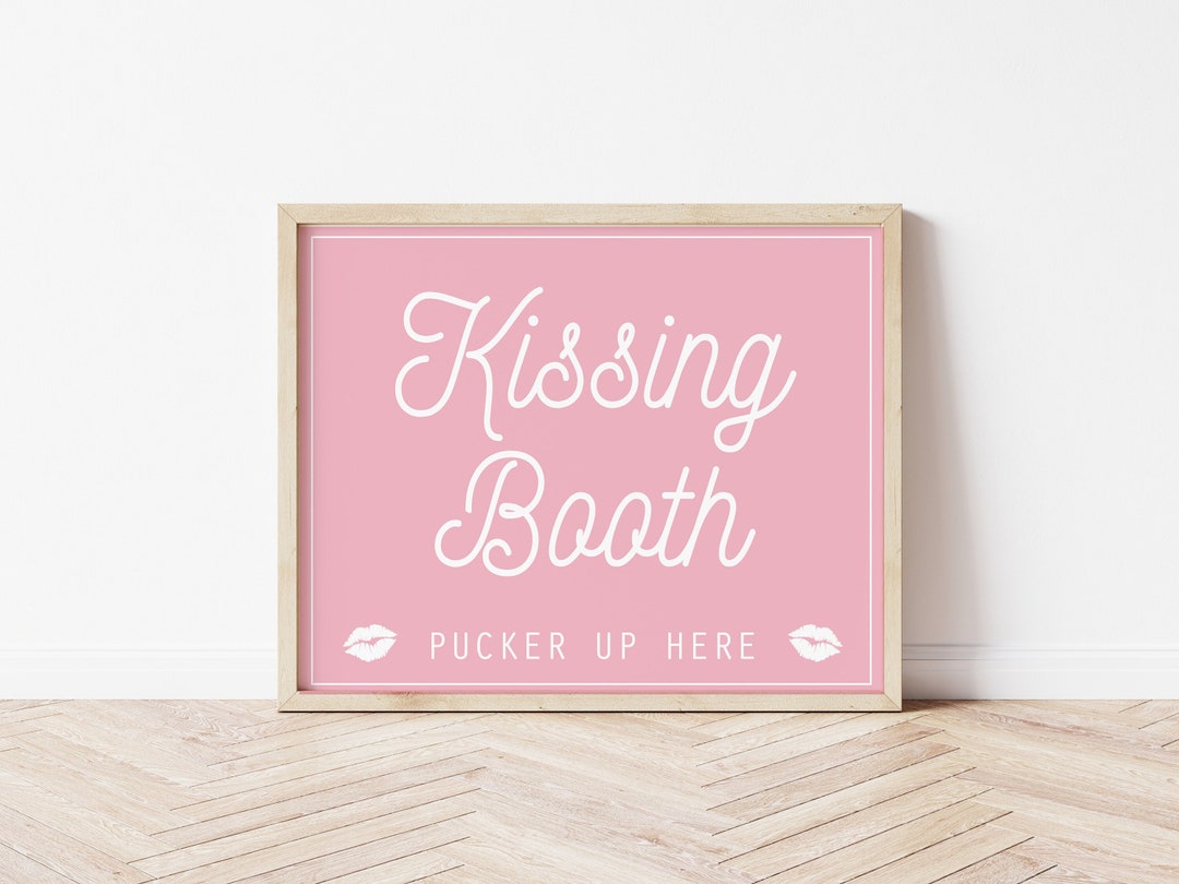 Kissing Booth Sign-kissing Booth Printable-valentine's Day Printable ...