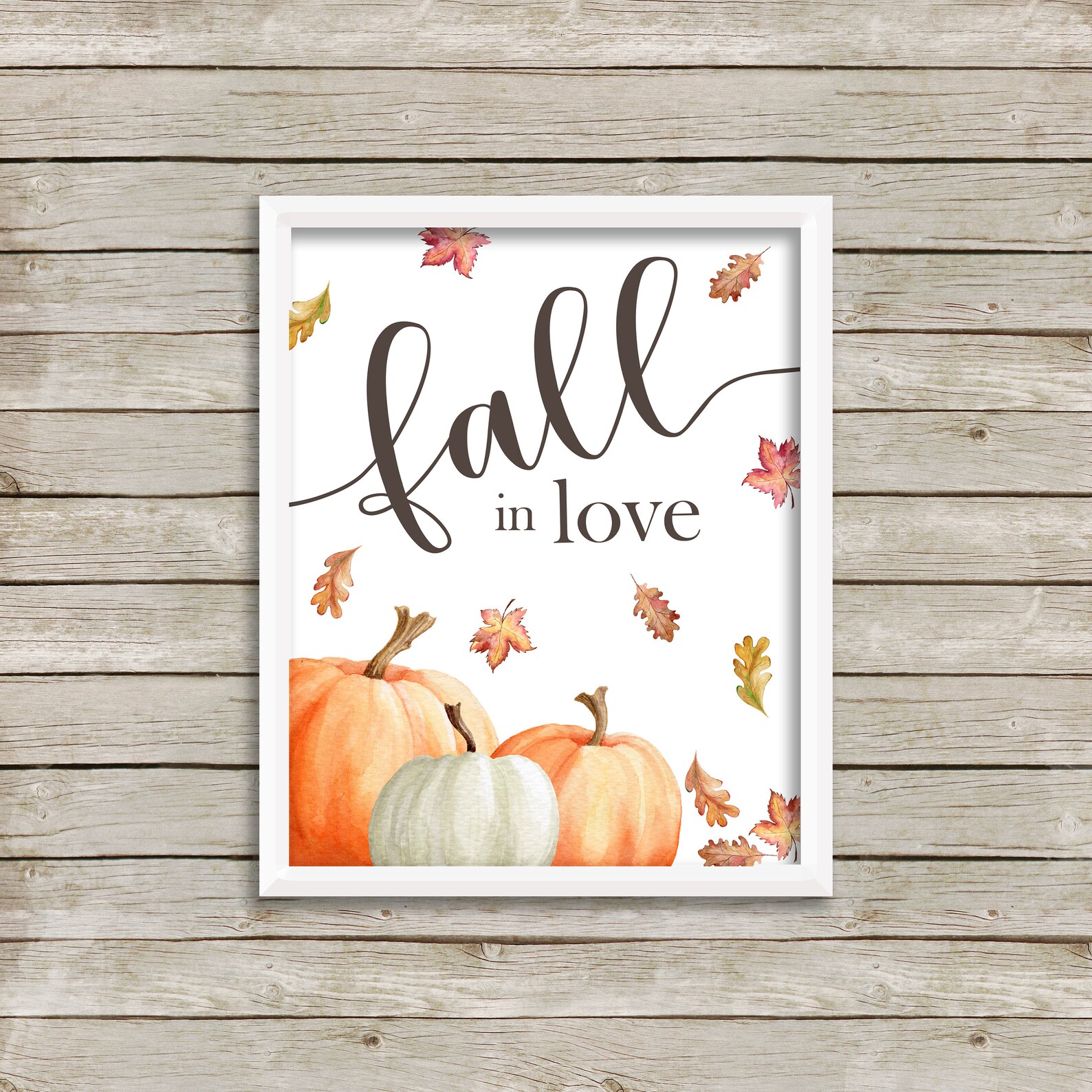 Fall in Love Print-fall Printable-pumpkins Leaves Print-fall - Etsy