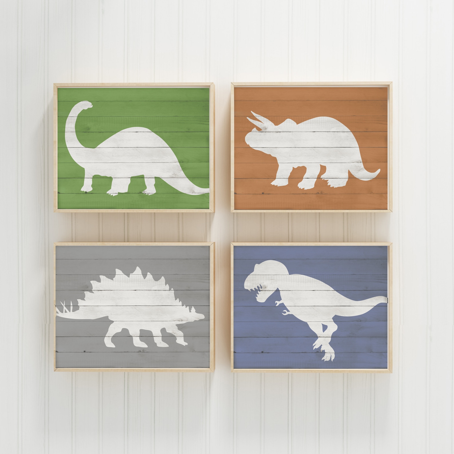 Dinosaur Prints Set of 4-wood Dinosaur Signs Set of 4-dinosaur ...