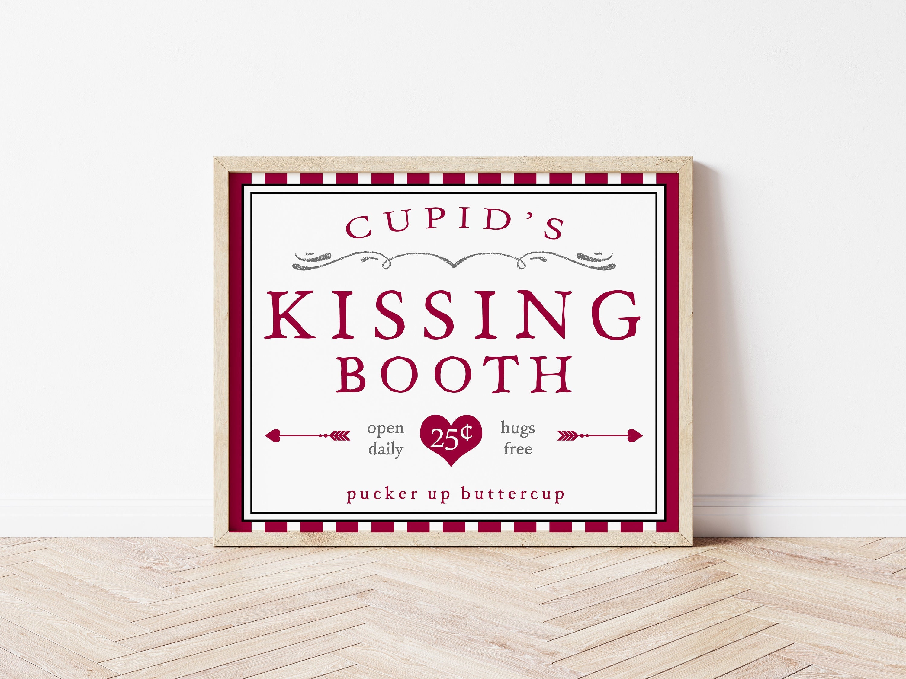 Kissing Booth Sign-kissing Booth Printable-cupids Kissing Booth ...