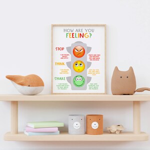 Traffic Light Feelings Printable-stop Think Share Print-mental Health ...