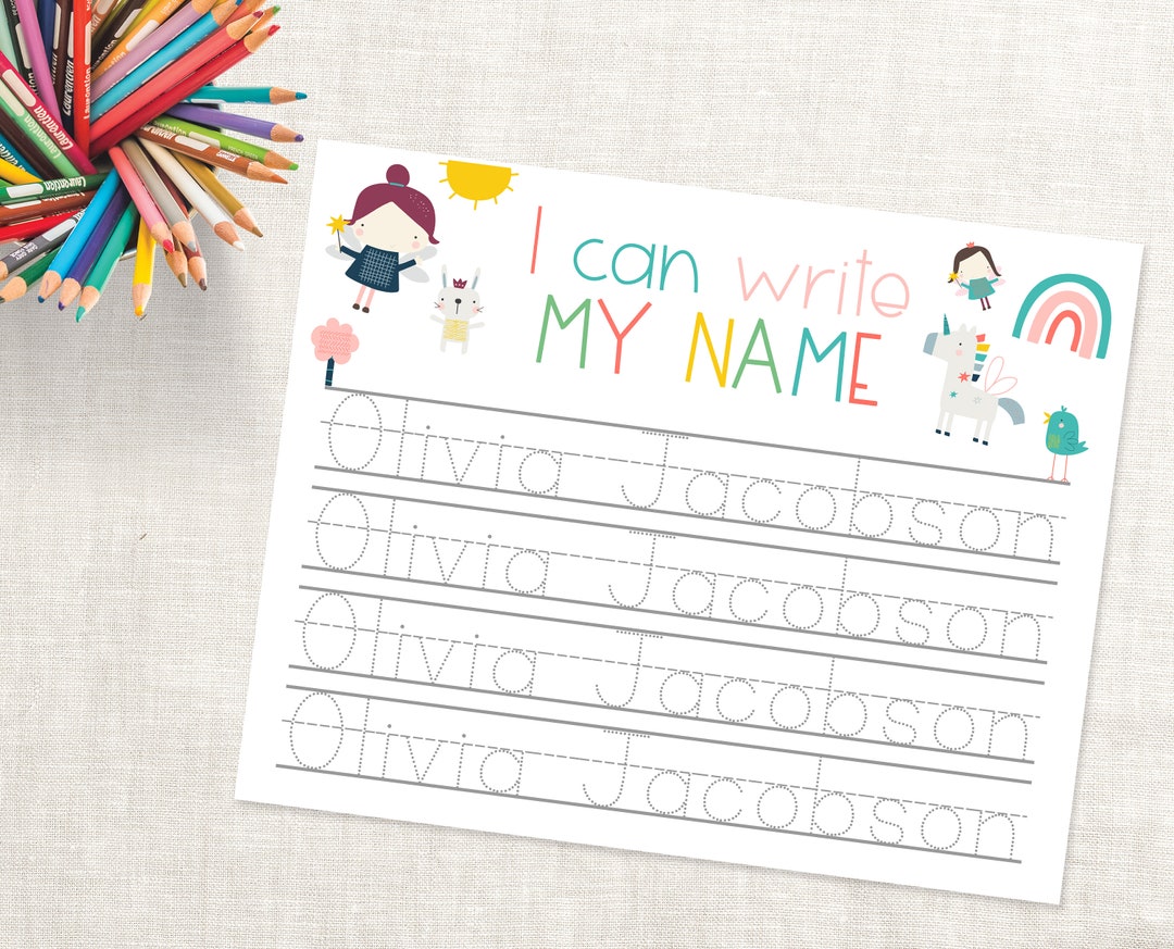 Custom Name Tracing Sheet-handwriting Practice Sheet-custom ...
