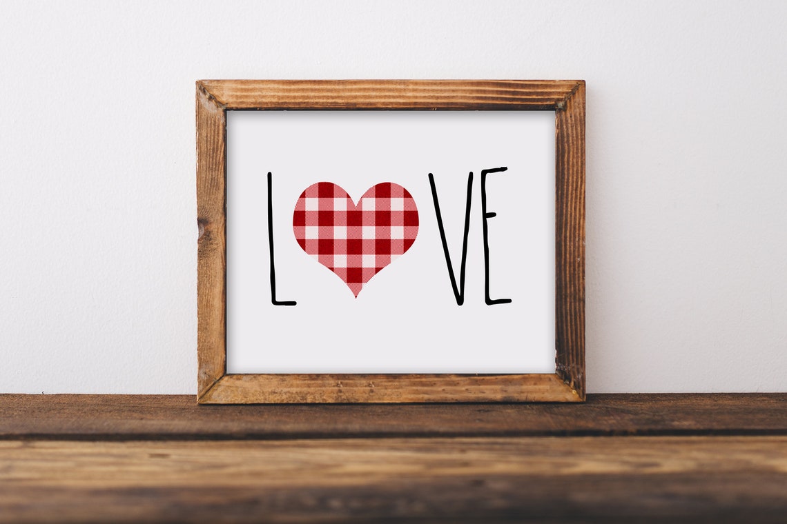 Love Printable-love Print-love Sign-valentine's Day Printable-buffalo ...