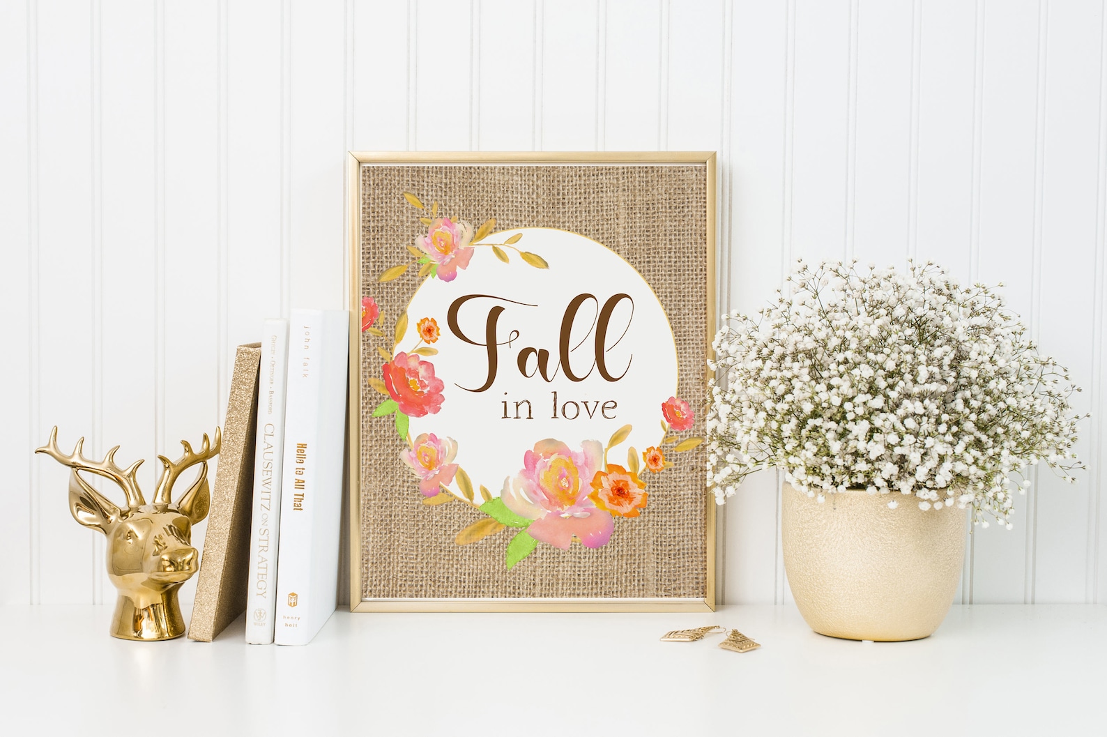 Fall in Love Print-Fall in Love-Fall Wedding Print-Burlap | Etsy