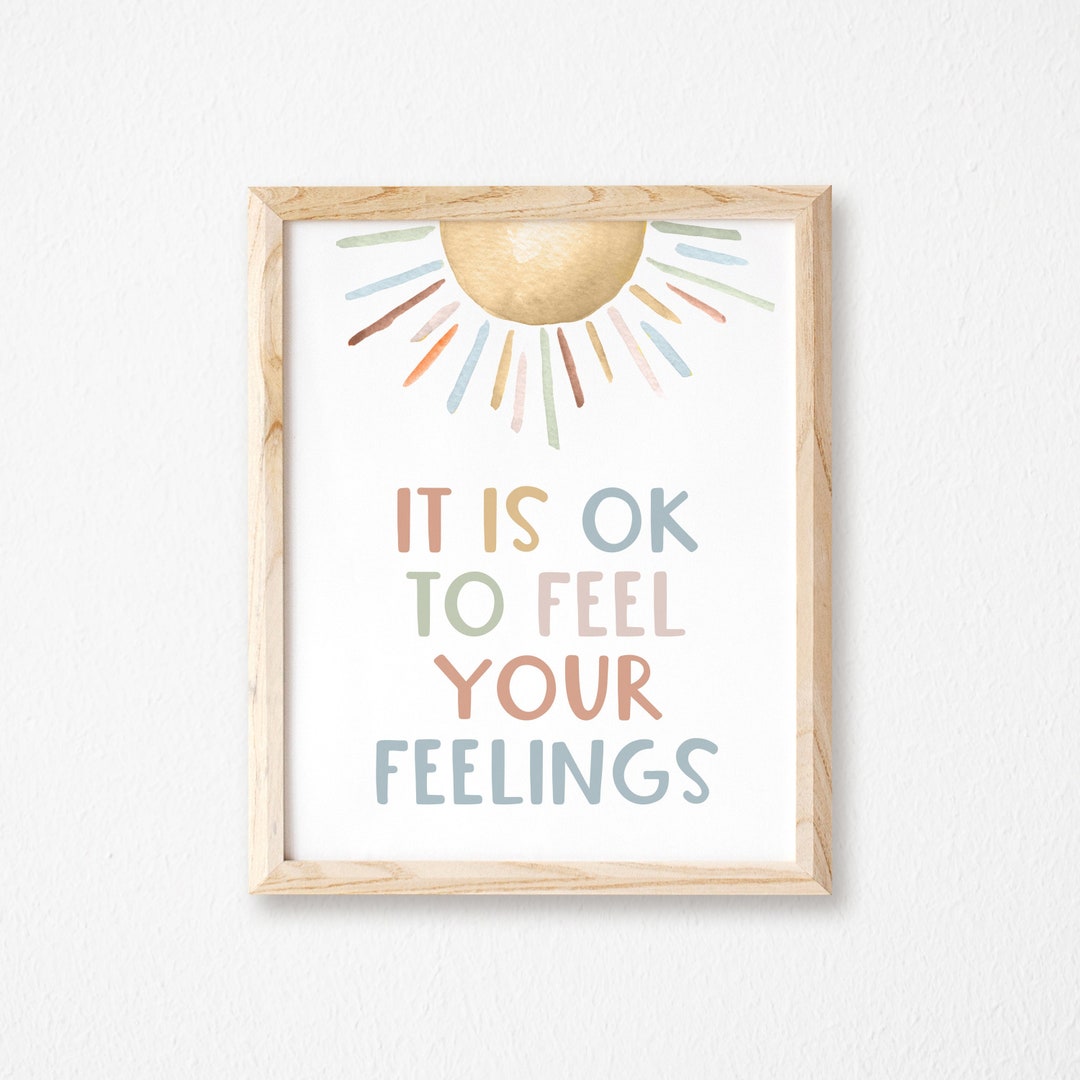 It is OK to Feel Your Feelings Printable-child Feelings Sun-kids ...
