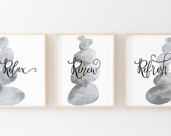 Spa Bathroom Art | Etsy