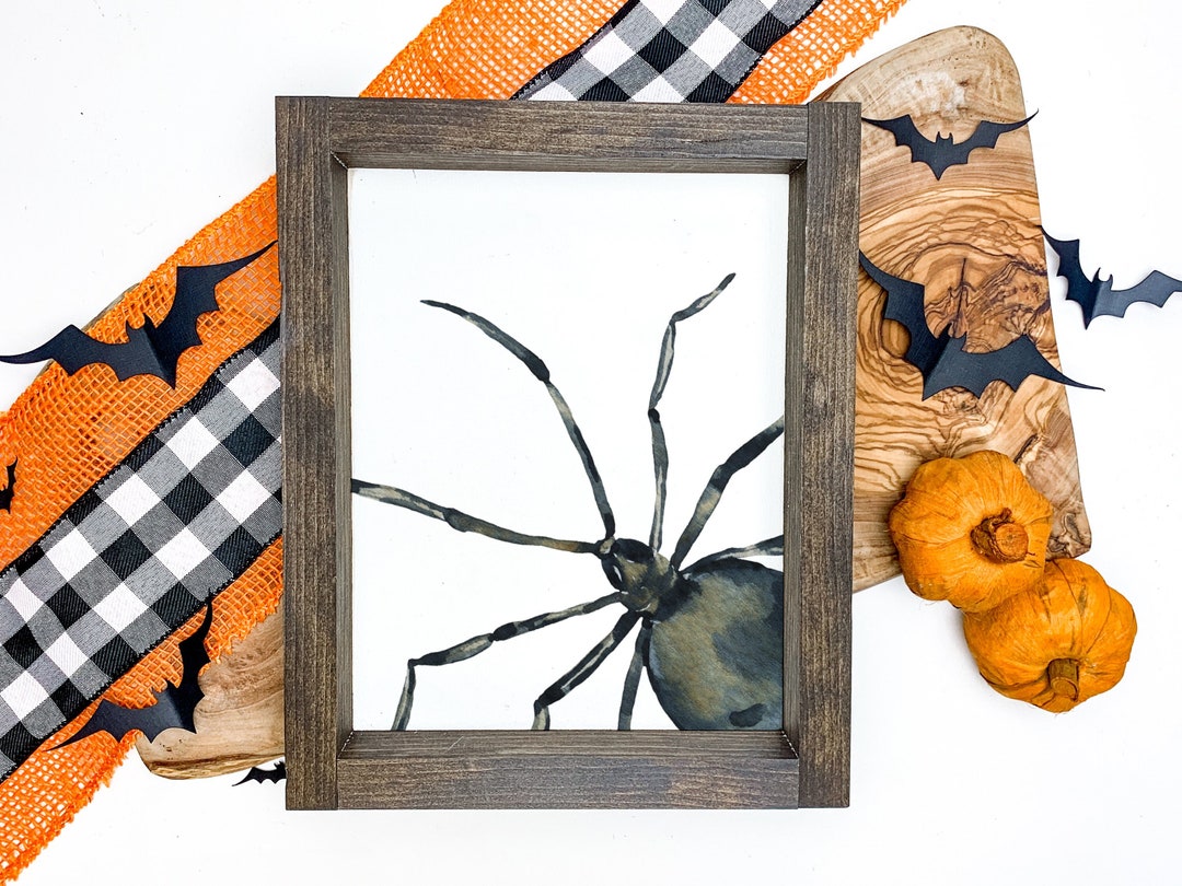 Spider Printable-halloween Spider Sign-creepy Spider Wall Art-halloween ...